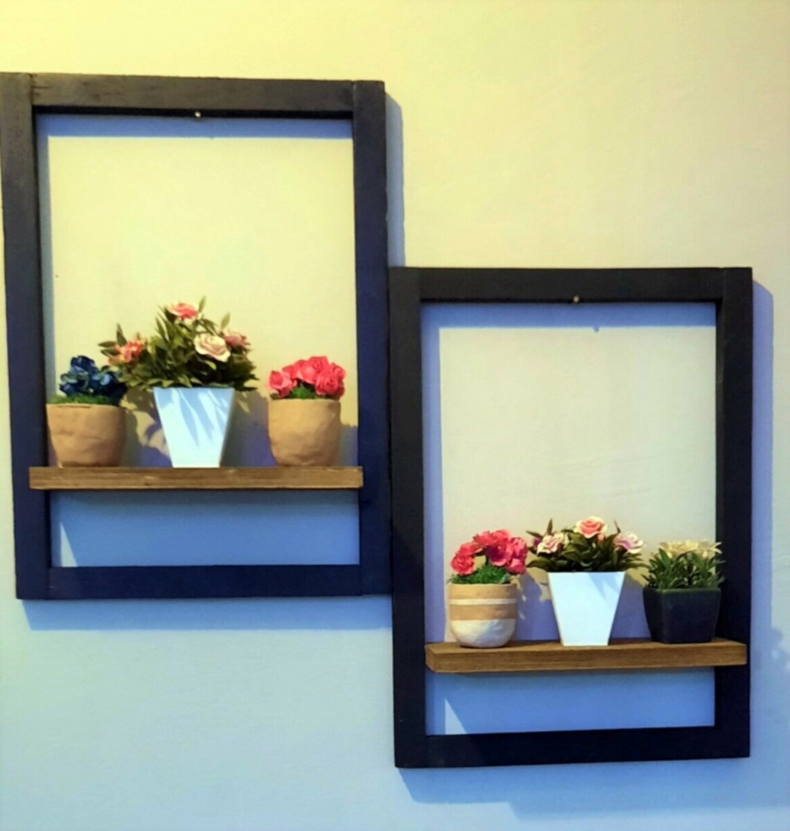 2 Pcs Frame With Shelves Wooden Frame Shelf Decorative - Etsy