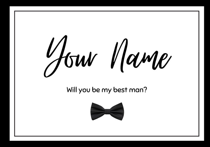 Custom Printable Best Man Invitation, Downloadable Be My Best Man ...