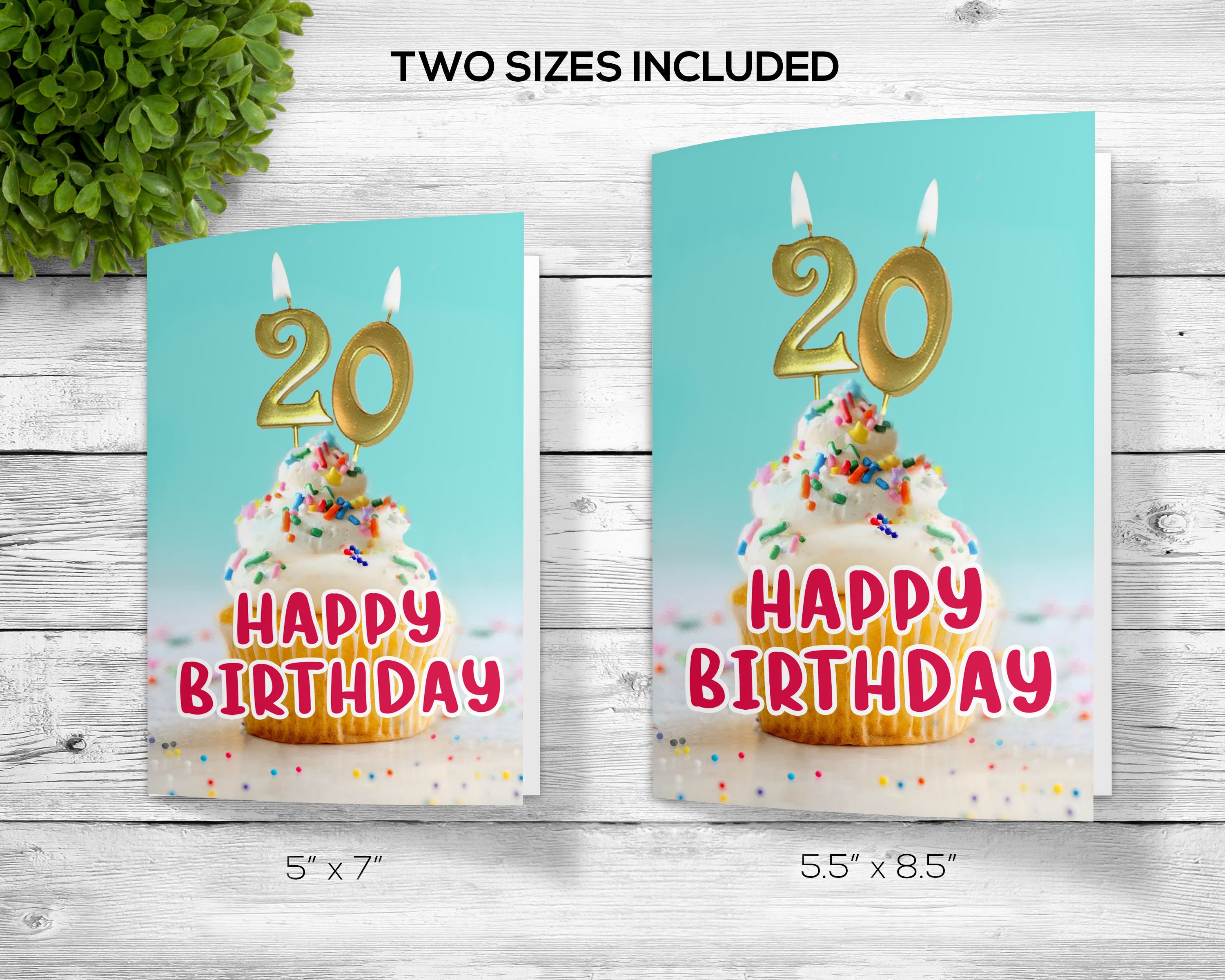 Custom Printable 20th Birthday Greeting, Downloadable 20th Birthday ...