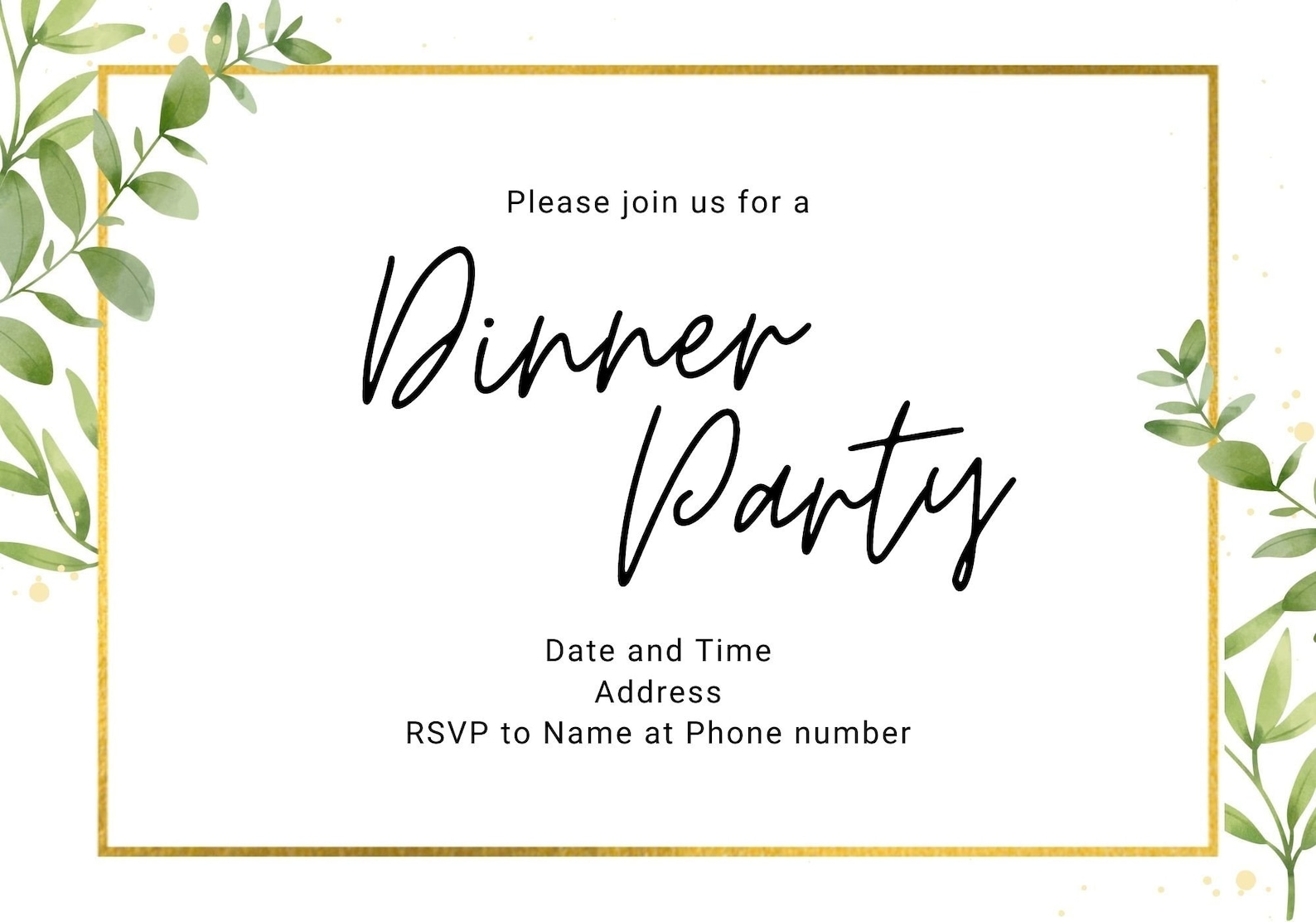 Custom Printable Dinner Party Invitation, Downloadable Dinner Party ...