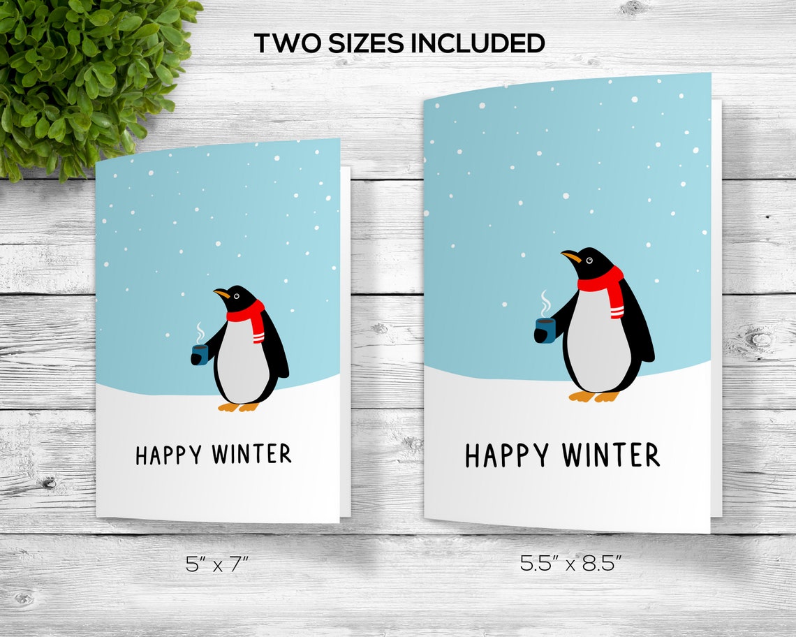 Happy Winter Greeting Card, Printable Happy Winter Greeting Card ...