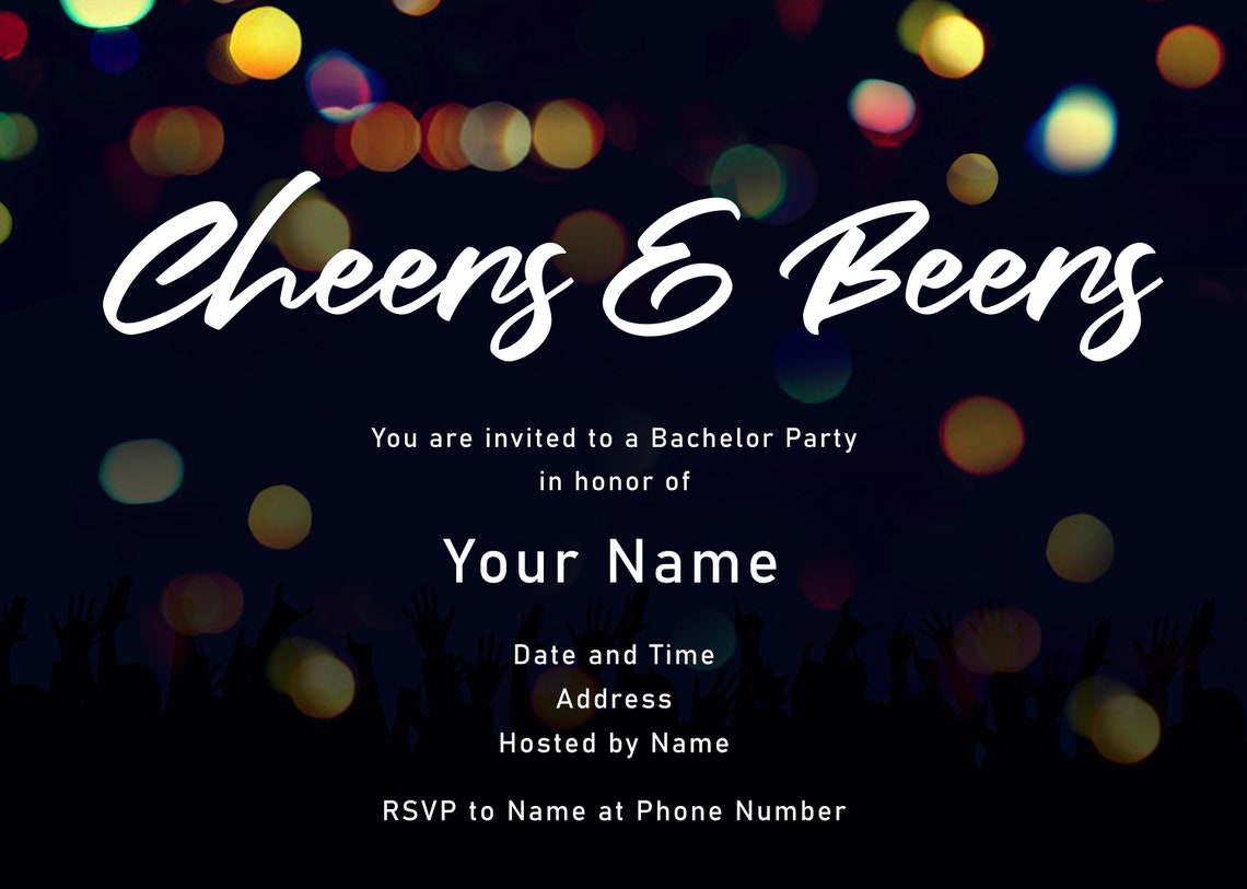 Custom Printable Bachelor Party Invitation, Downloadable Bachelor Party ...
