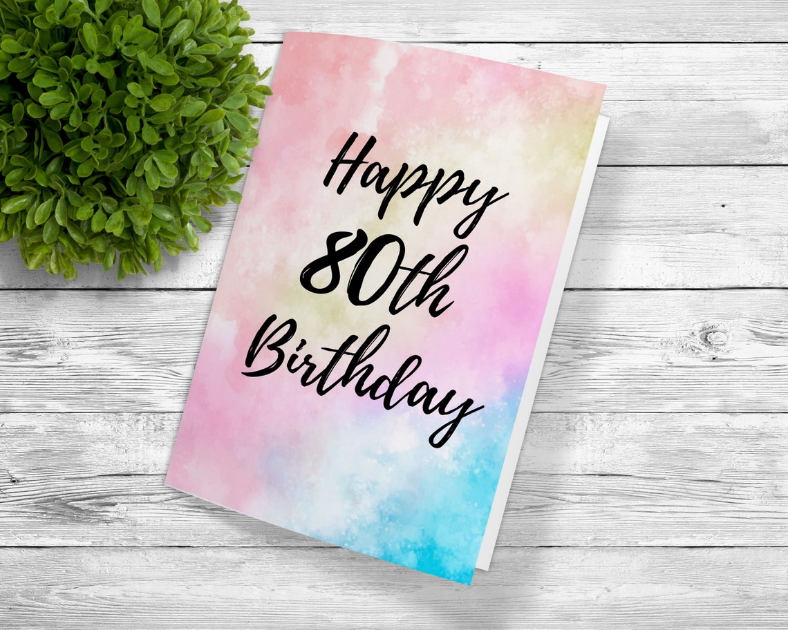 Custom Printable 80th Birthday Greeting Downloadable 80th Birthday