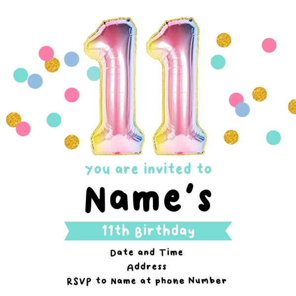 11th Birthday Dinner Invitation - Etsy