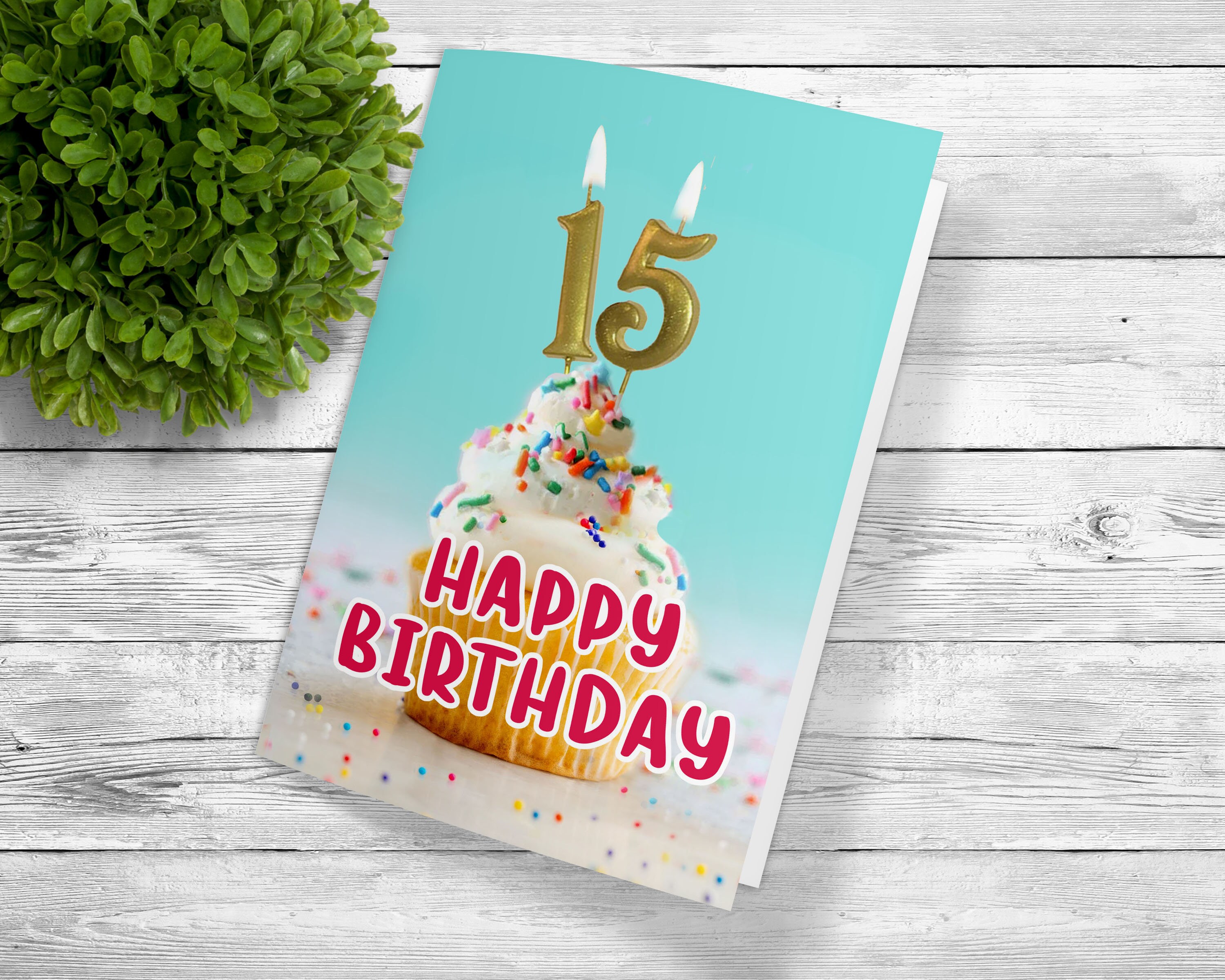 Custom Printable 15th Birthday Greeting, Downloadable 15th Birthday ...