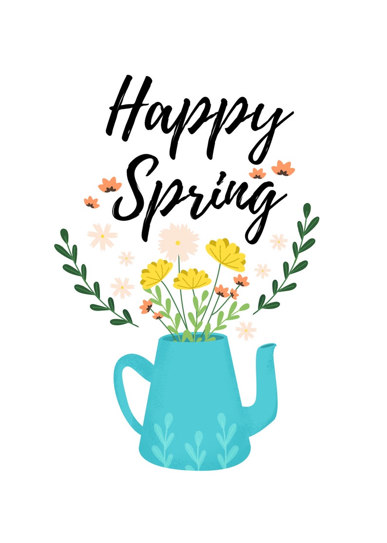Happy Spring Greeting Card, Printable Happy Spring Greeting Card ...