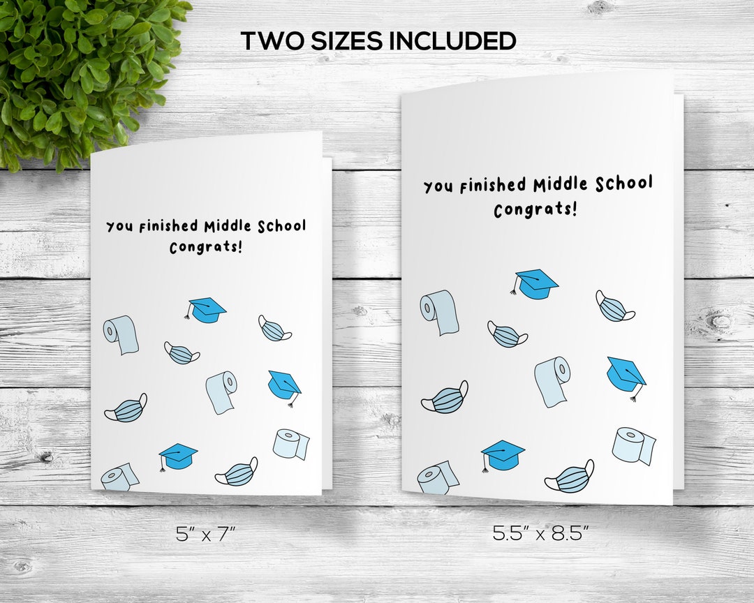 Custom Printable Middle School Graduation Greeting, Downloadable Middle ...