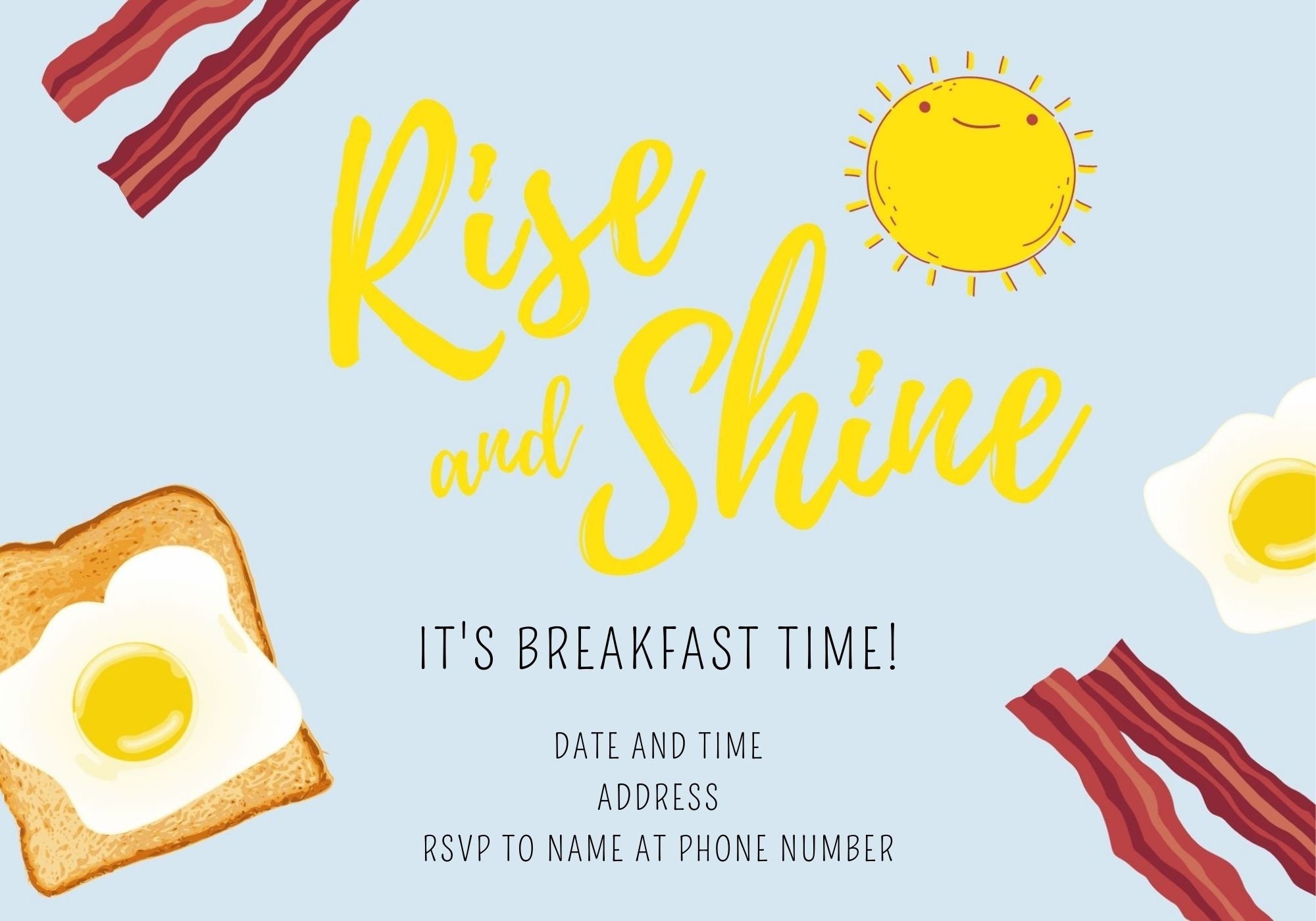 Custom Printable Breakfast Party Invitation, Downloadable Breakfast ...