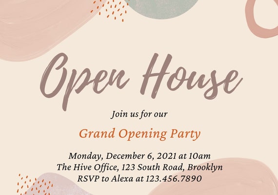 Custom Printable Open House Invitation Downloadable Open - Etsy