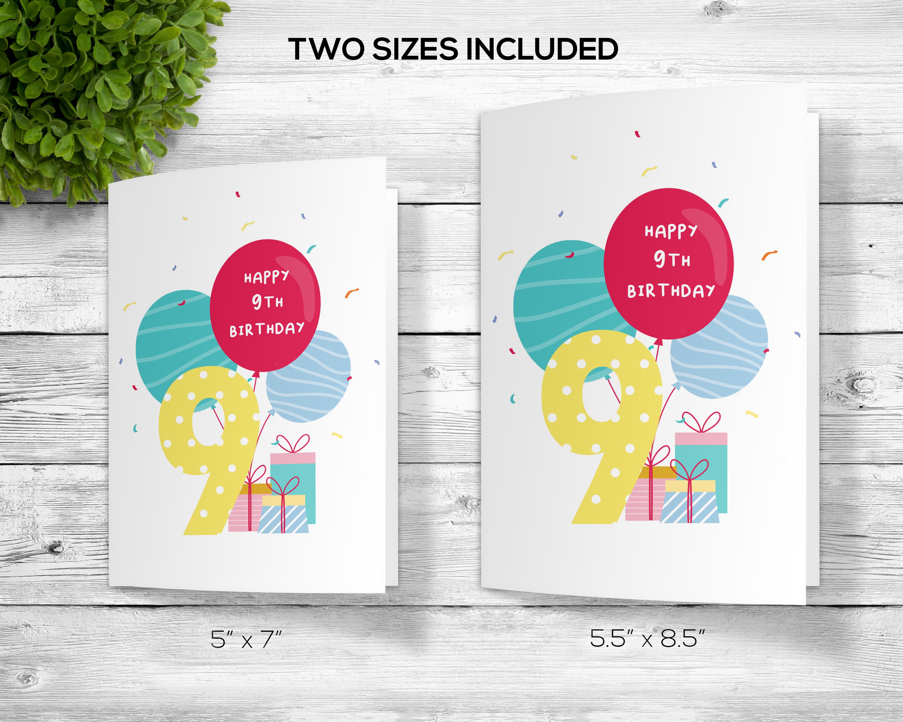 Custom Printable 9th Birthday Greeting, Downloadable 9th Birthday ...
