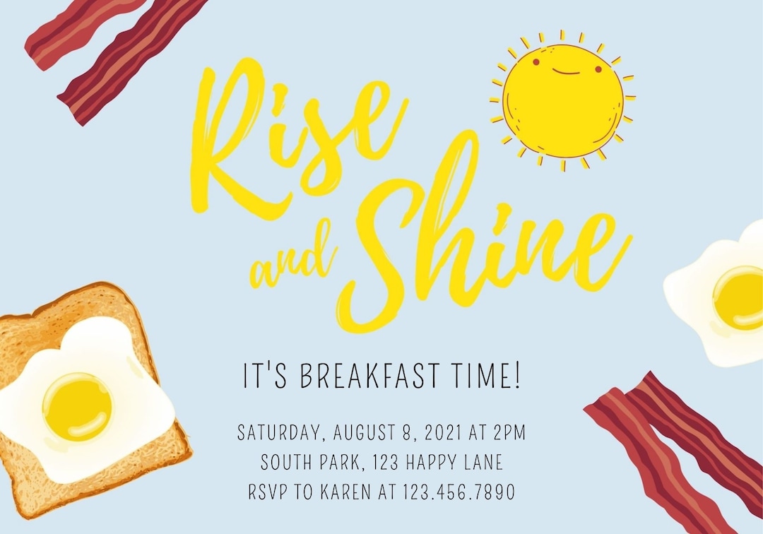 Custom Printable Breakfast Party Invitation, Downloadable Breakfast ...