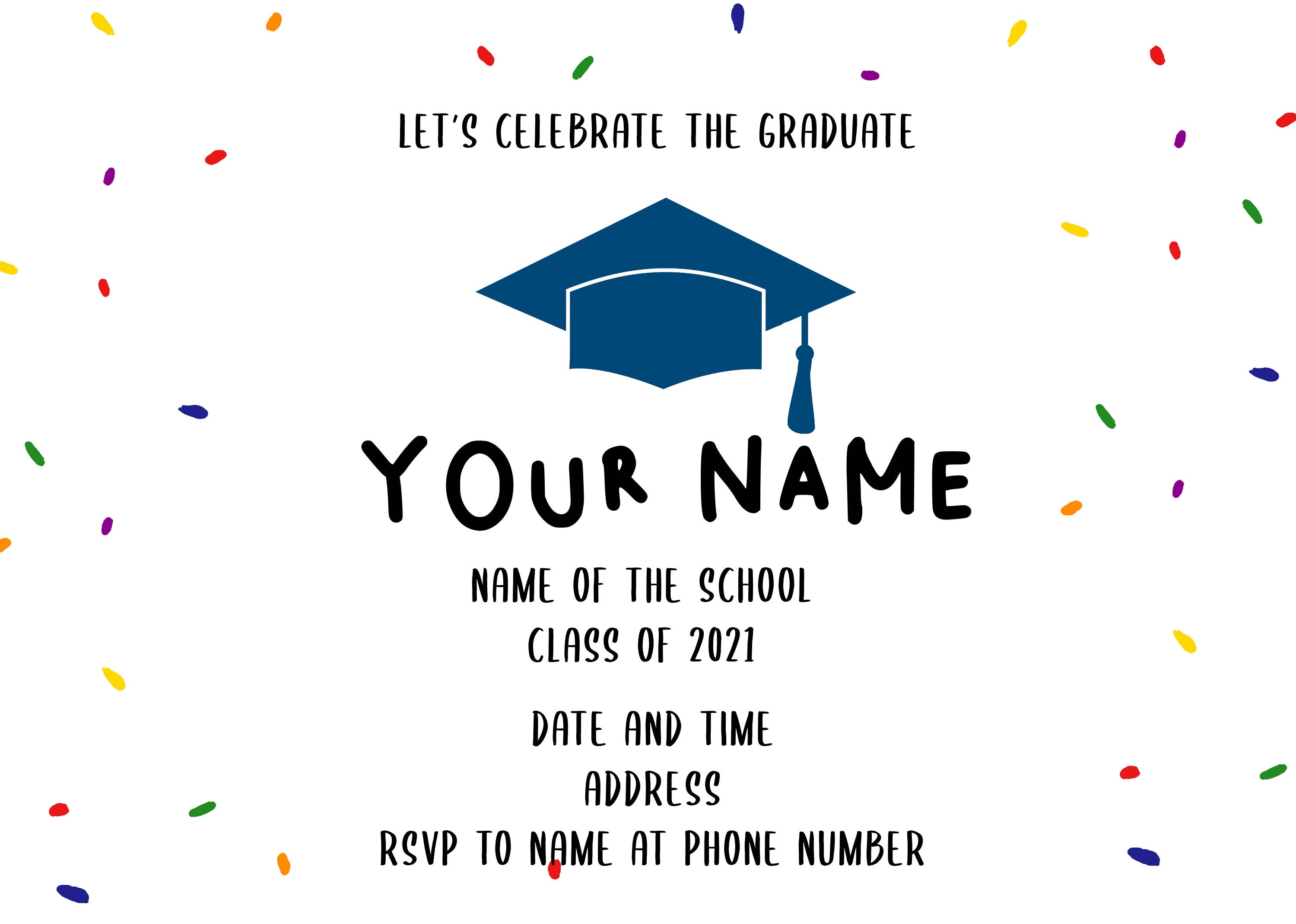 Preschool Graduation Announcement Templates Free Free Graduation