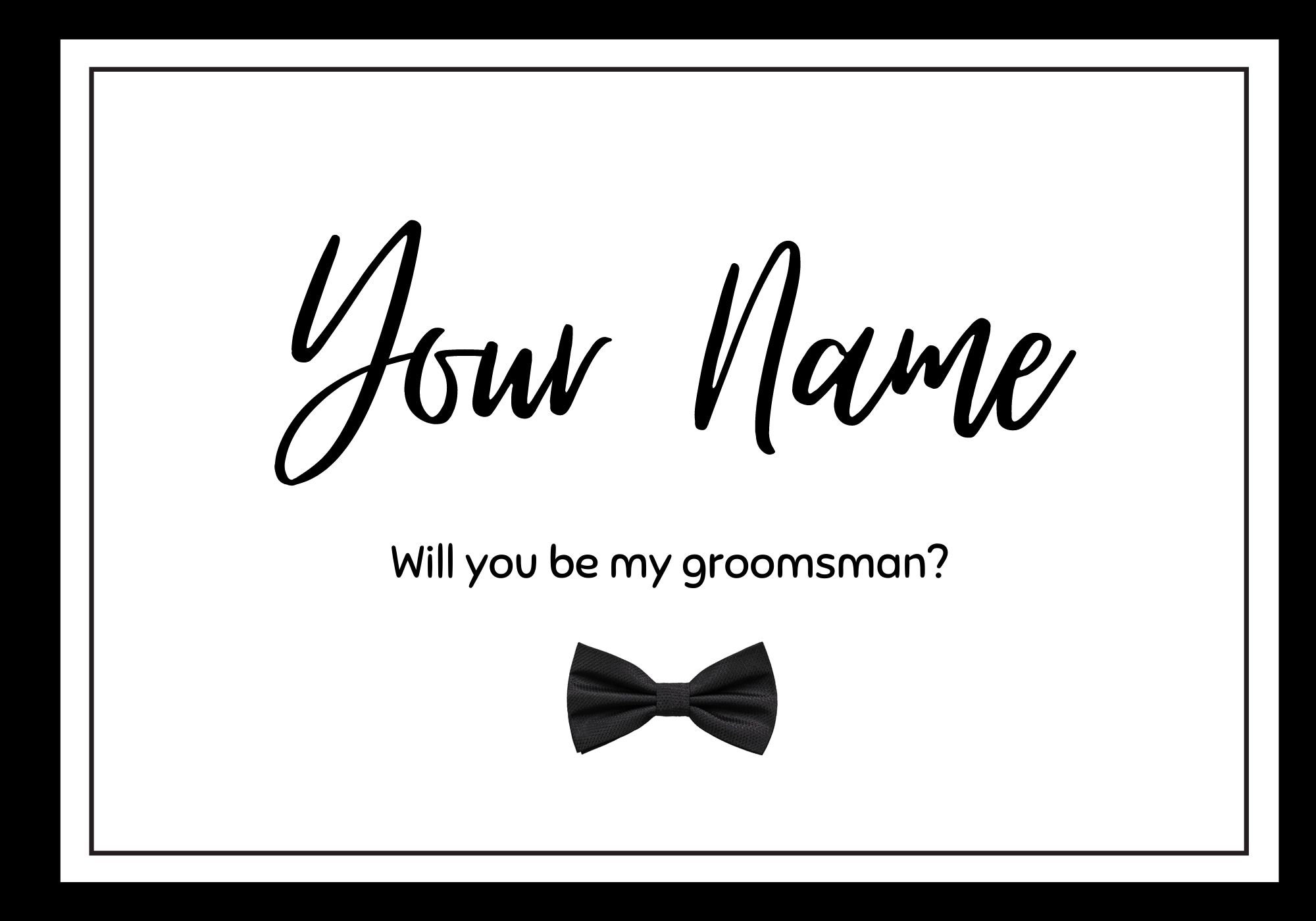 Custom Printable Groomsman Invitation, Downloadable Be My Groomsman ...