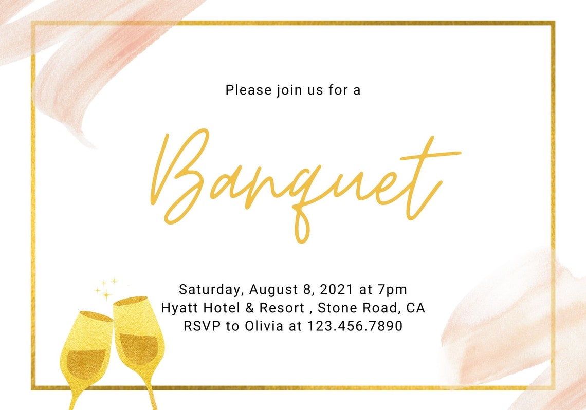 Custom Printable Banquet Invitation, Downloadable Banquet Invitation ...