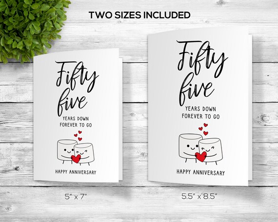 55th Anniversary Card Printable Anniversary Card Fifty-fifth - Etsy Canada