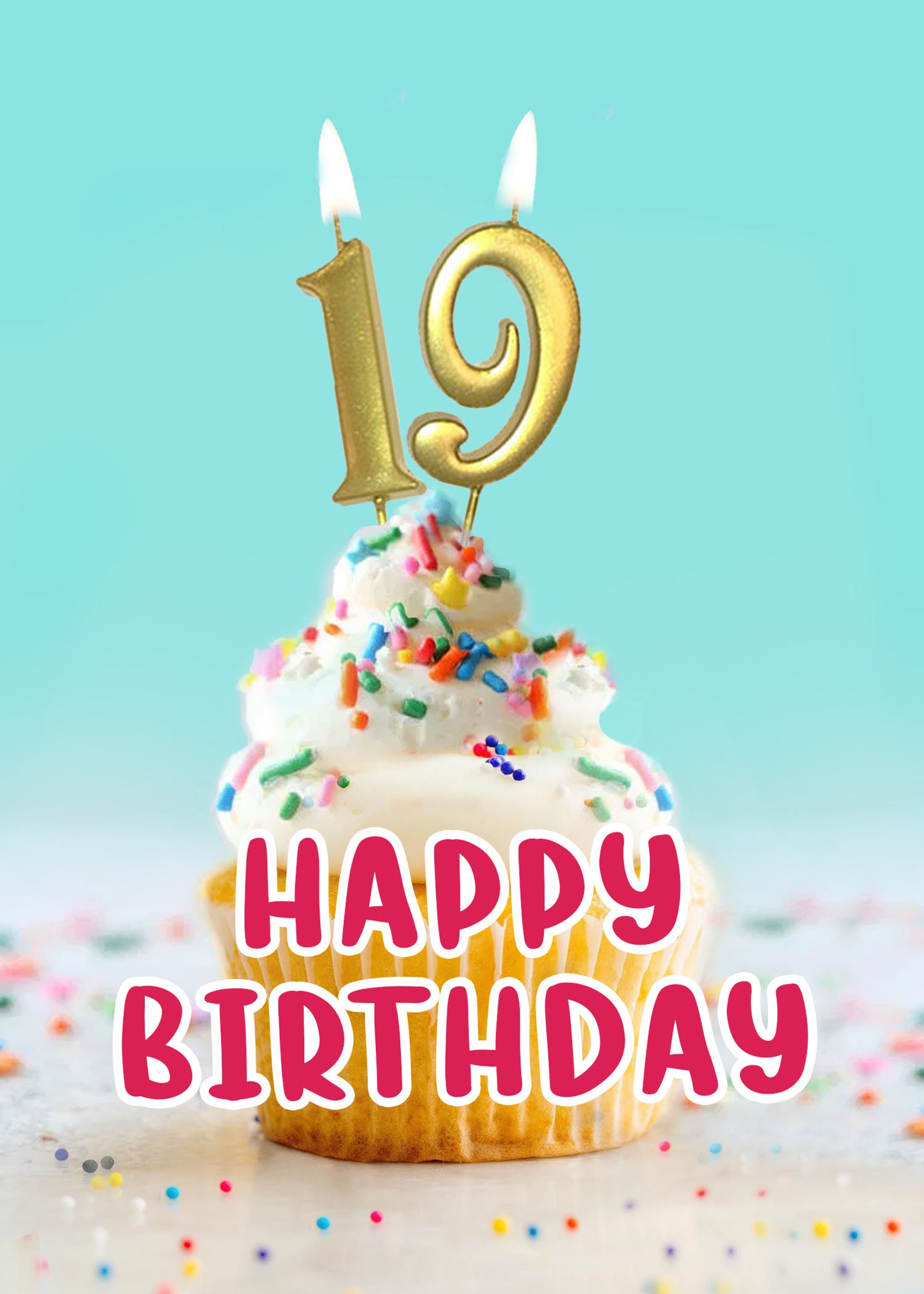 Custom Printable 19th Birthday Greeting Downloadable 19th Birthday