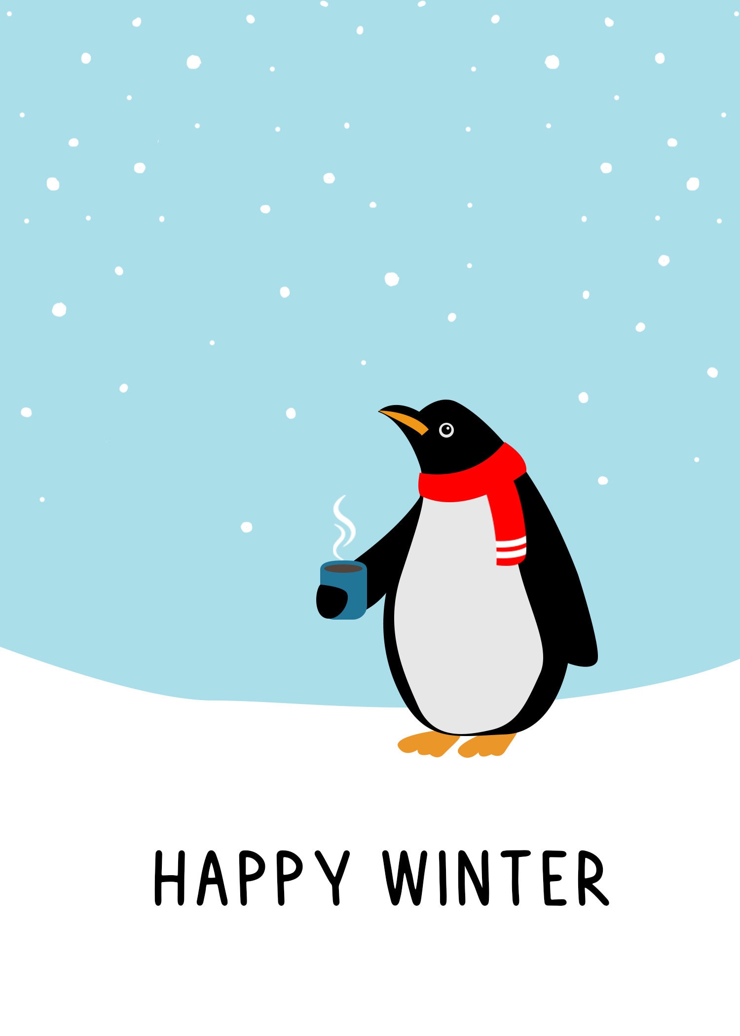 Happy Winter Greeting Card, Printable Happy Winter Greeting Card ...