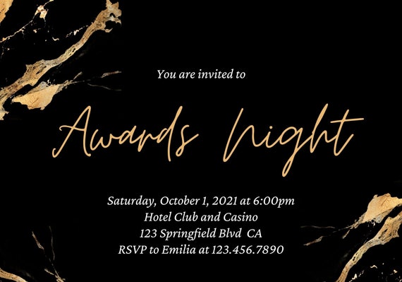 Custom Printable Awards Night Invitation Downloadable Awards - Etsy