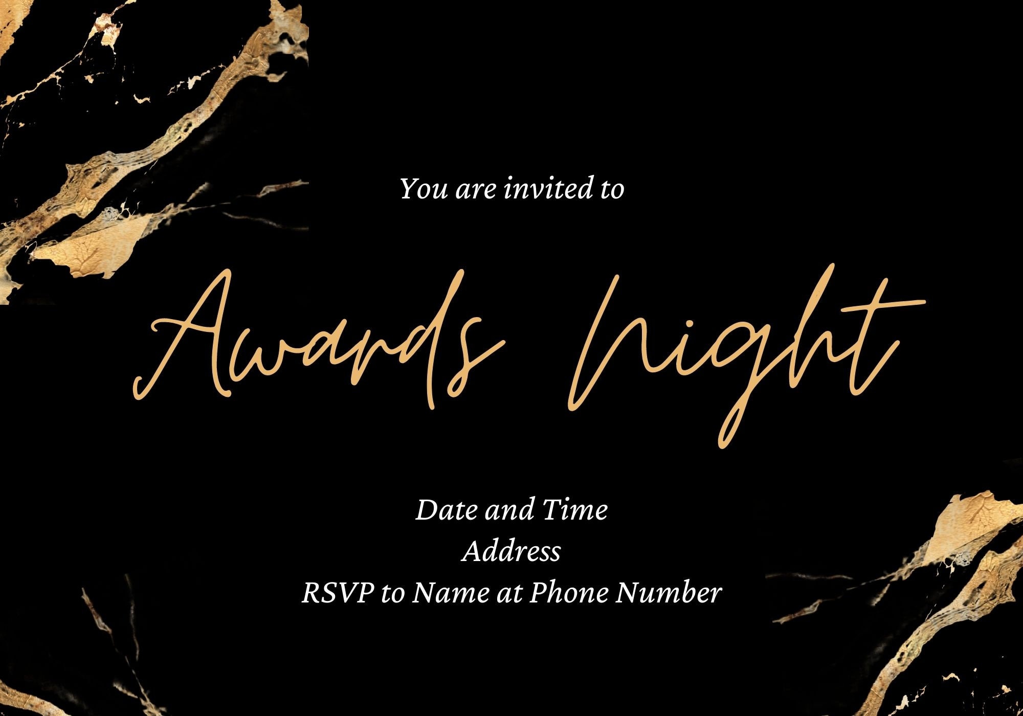 Custom Printable Awards Night Invitation, Downloadable Awards Night ...