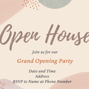 Custom Printable Open House Invitation, Downloadable Open House ...