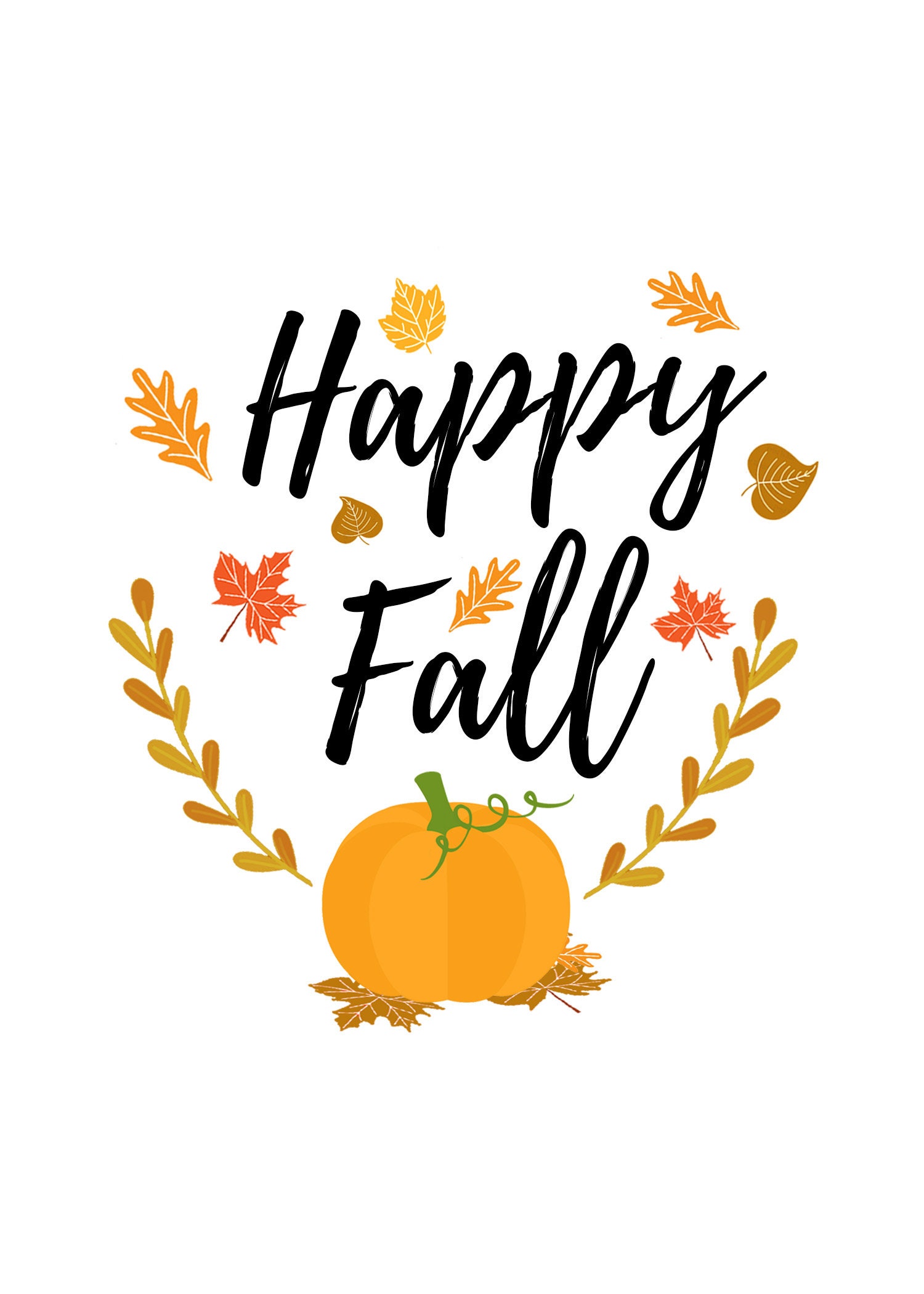 Happy Fall Greeting Card Printable Happy Fall Greeting Card - Etsy