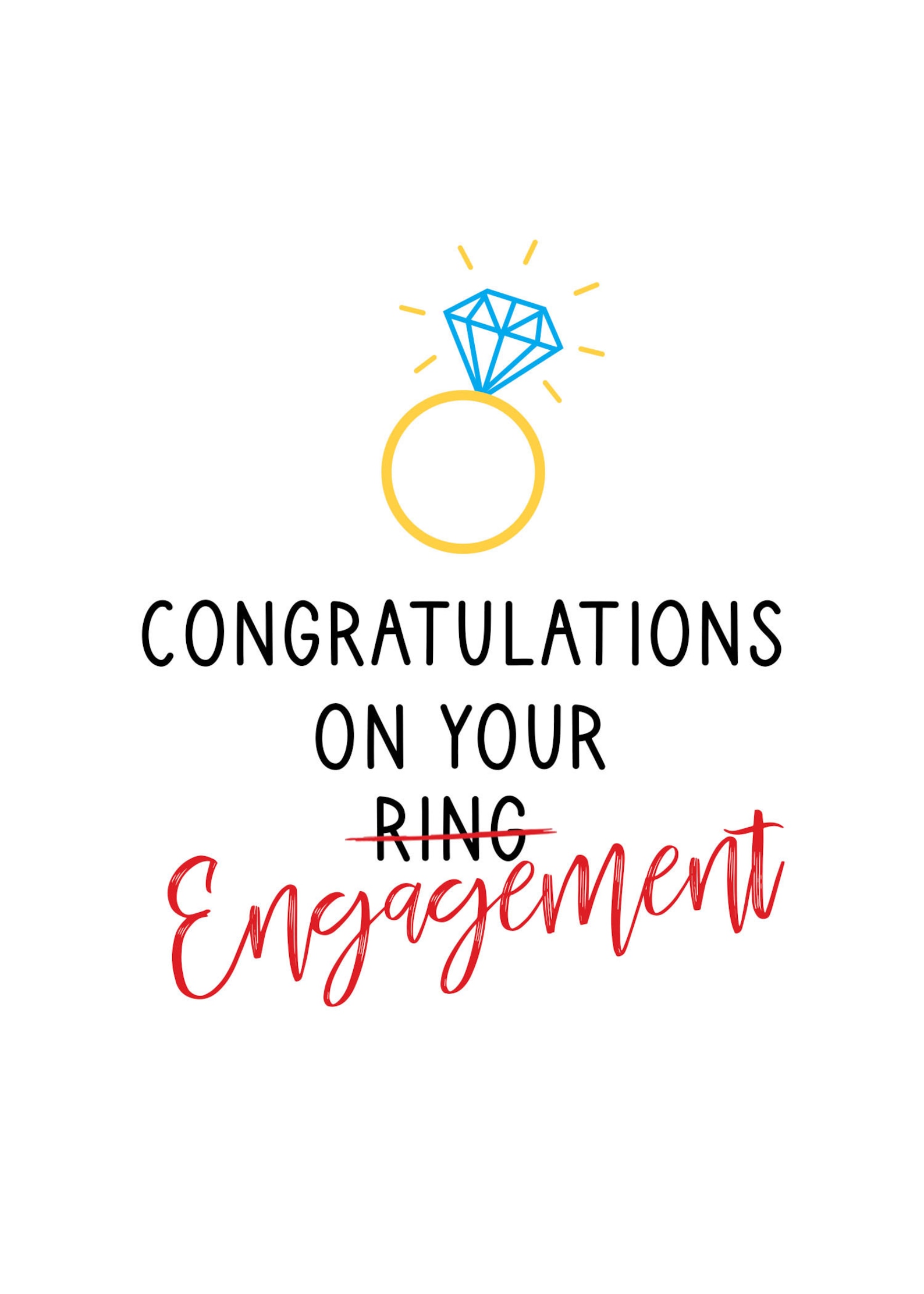 Engagement Greeting Card Printable Engagement Greeting Card - Etsy