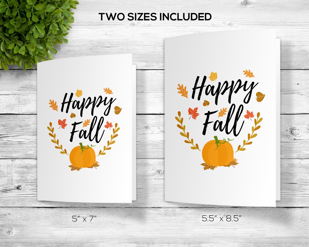 Happy Fall Greeting Card, Printable Happy Fall Greeting Card ...