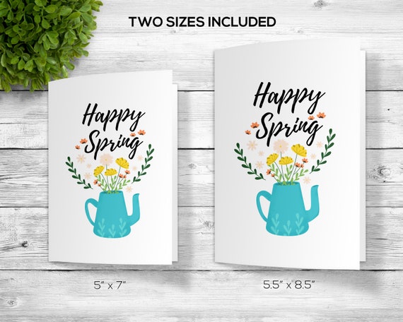 Happy Spring Greeting Card Printable Happy Spring Greeting | Etsy