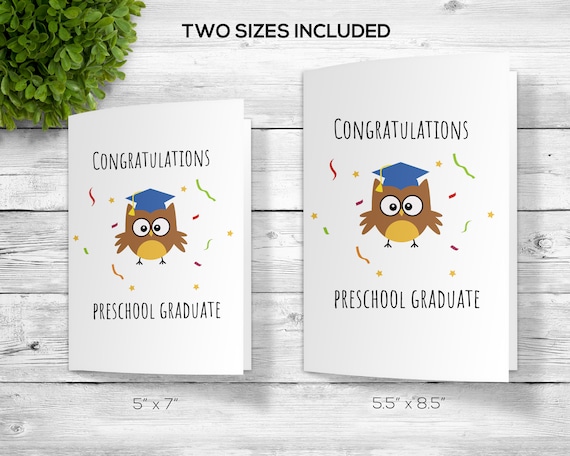 Custom Printable Preschool Graduation Greeting Downloadable - Etsy