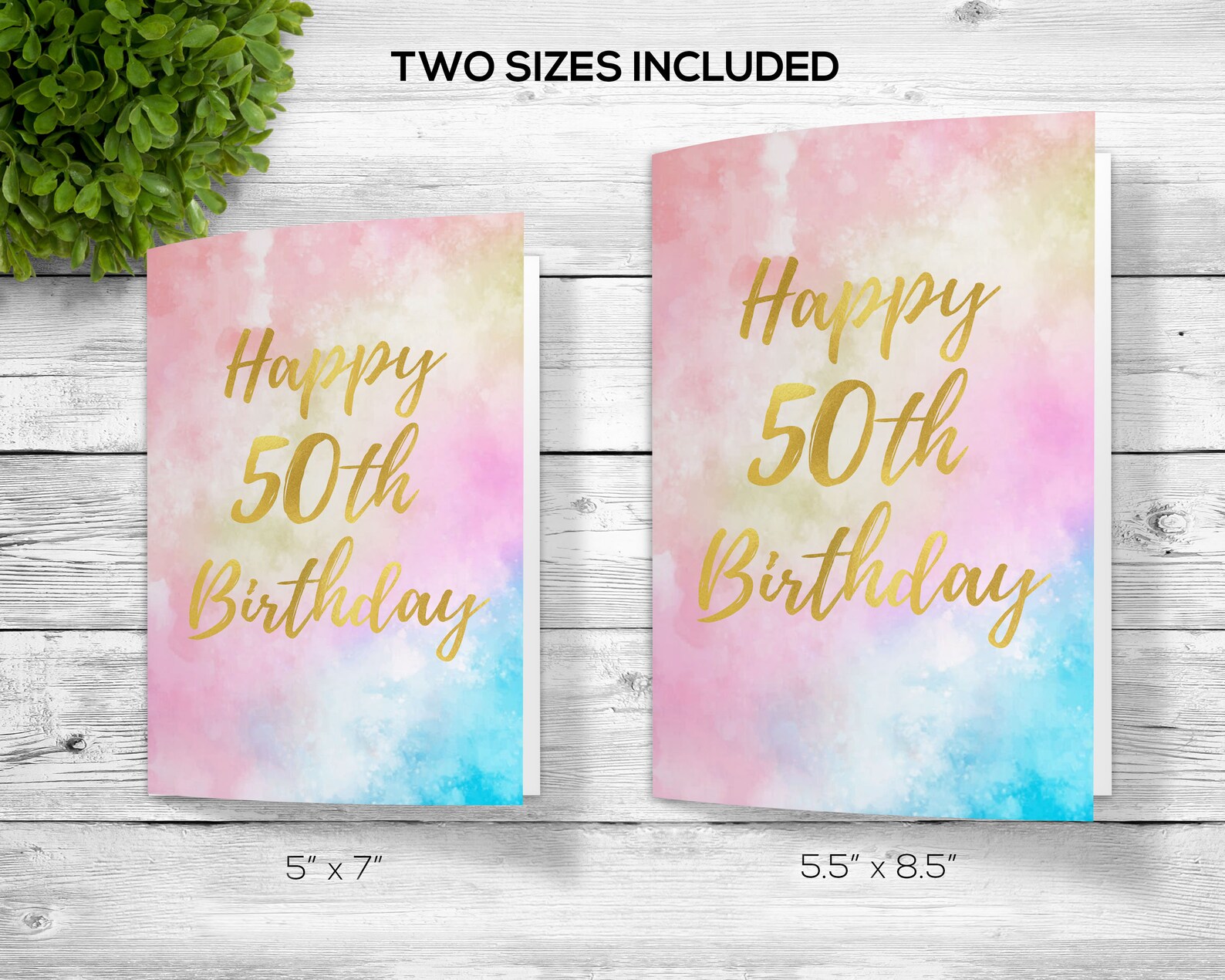 Custom Printable 50th Birthday Greeting, Downloadable 50th Birthday ...