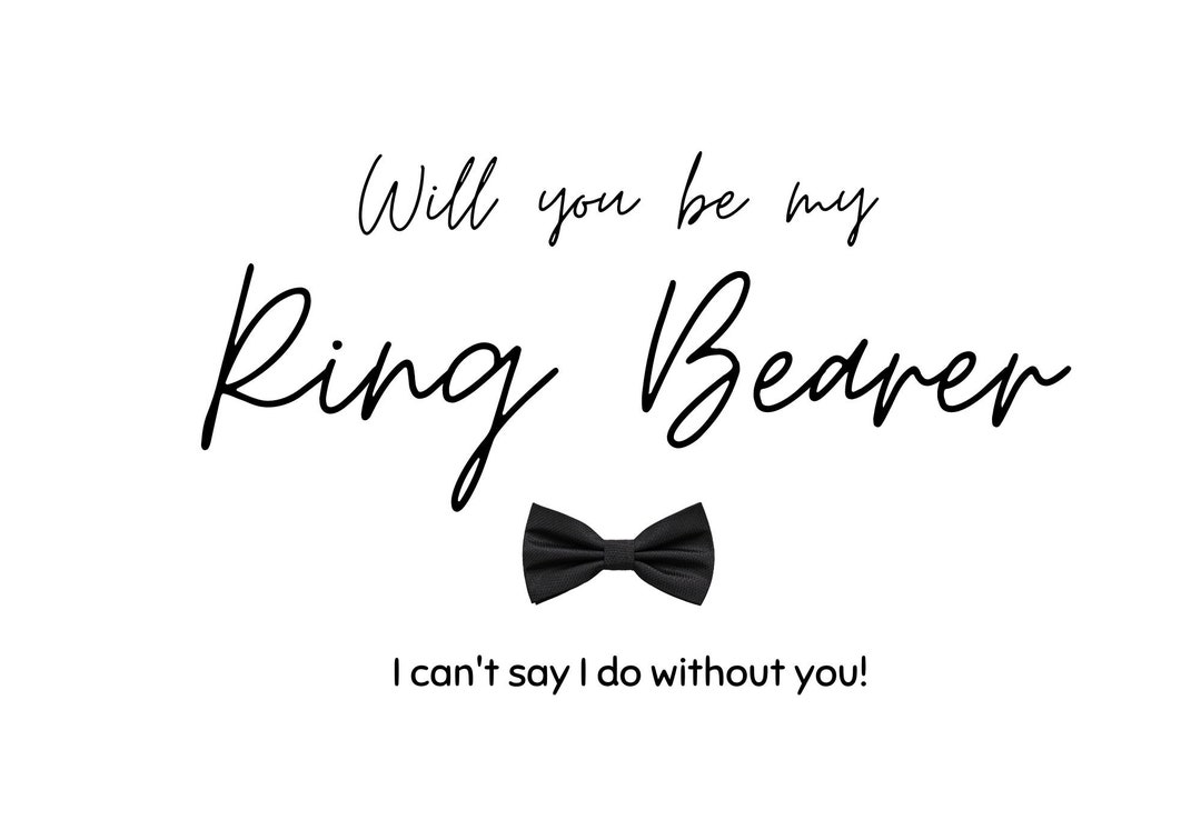 Custom Printable Ring Bearer Invitation, Downloadable Be My Ring Bearer ...