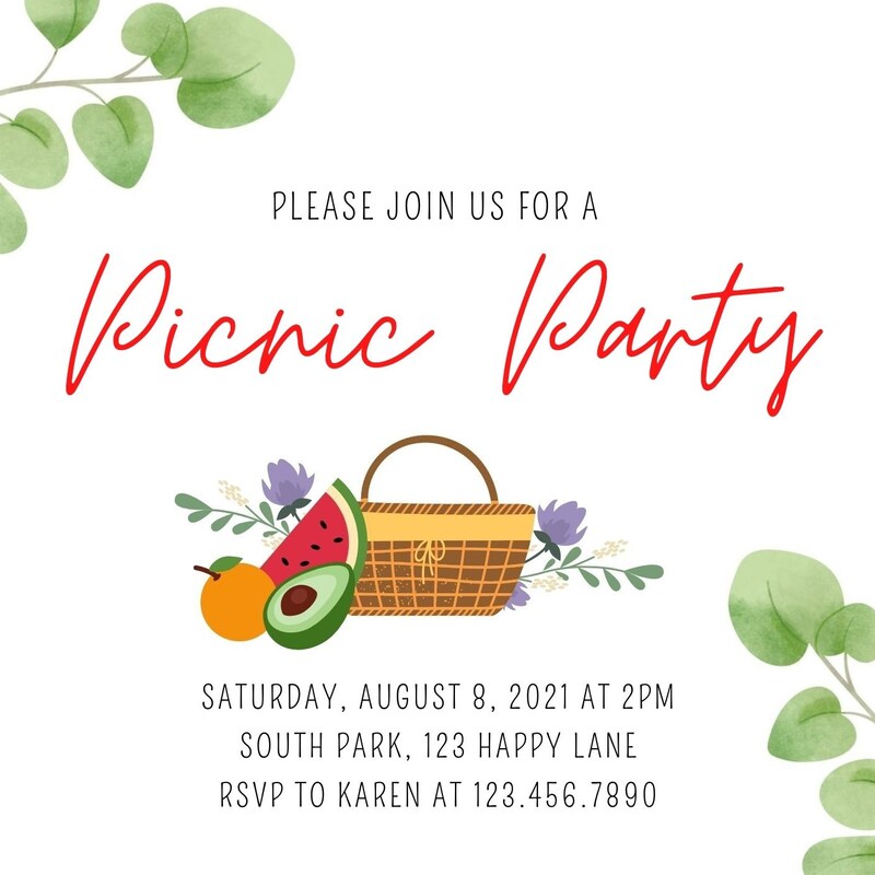 Picnic Invitation - Etsy