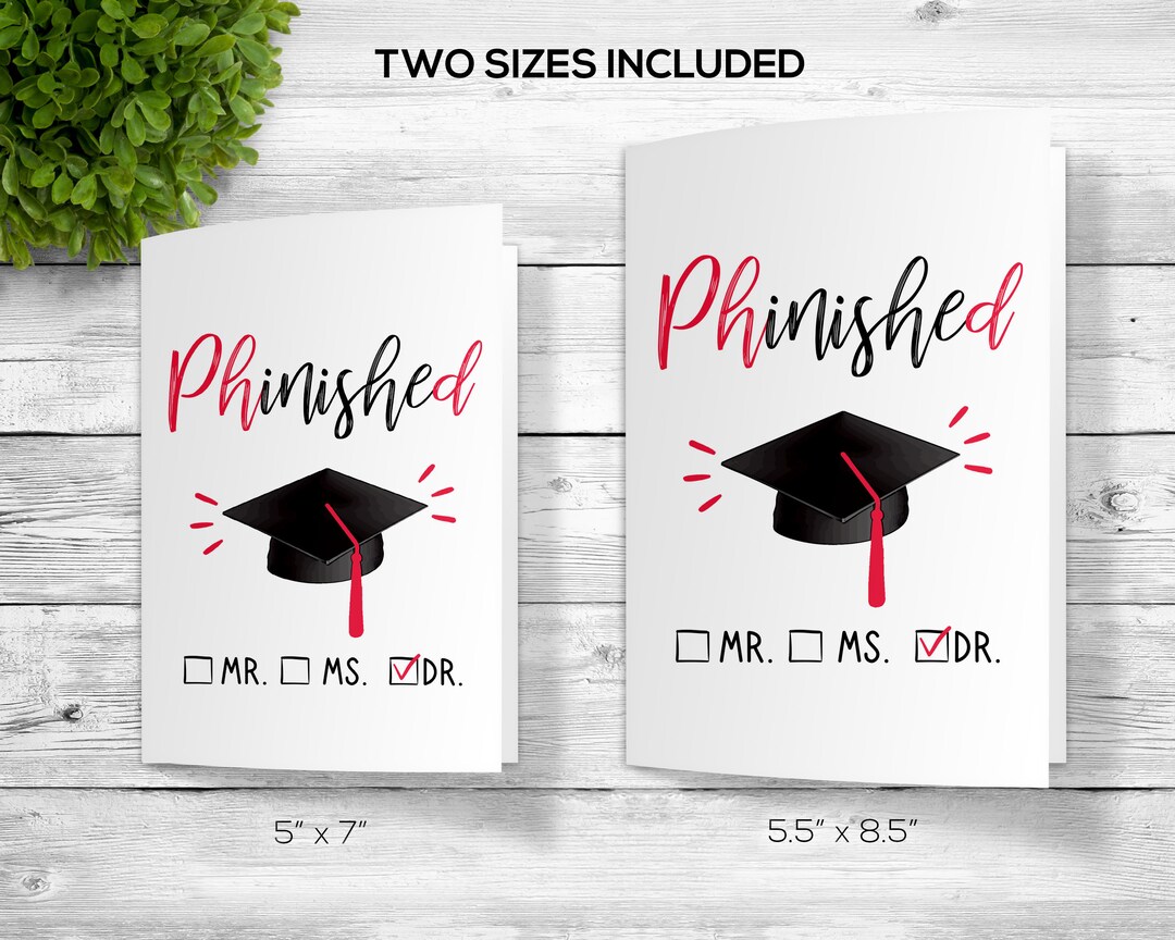 Custom Printable Phd Graduation Greeting, Downloadable Phd Graduation ...