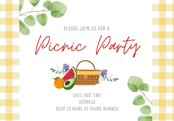 Blank Picnic Invitation Template