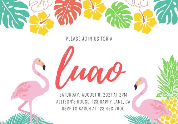 Custom Printable Luao Invitation Downloadable Luao | Etsy