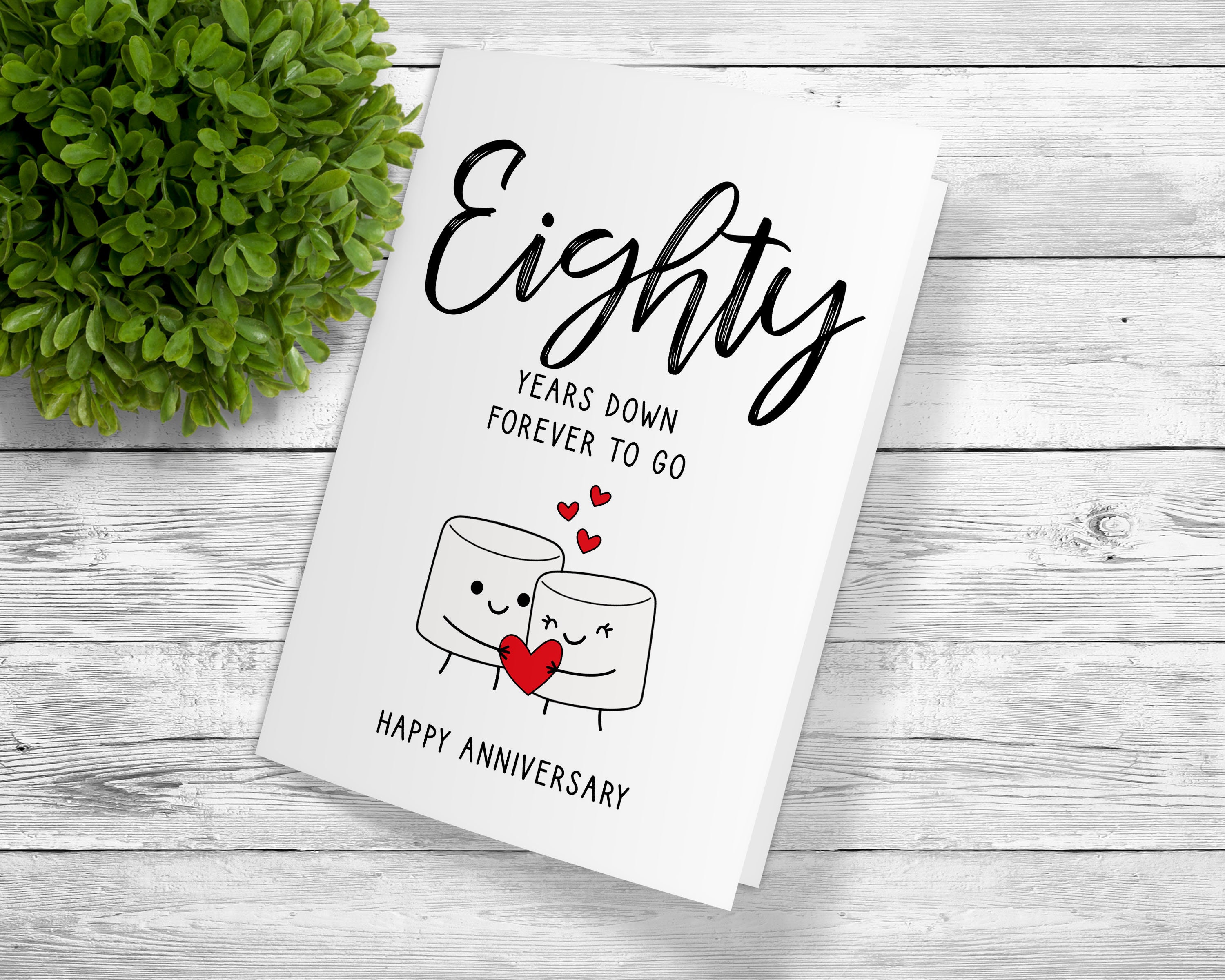 80th Anniversary Card Printable Anniversary Card Eightieth - Etsy