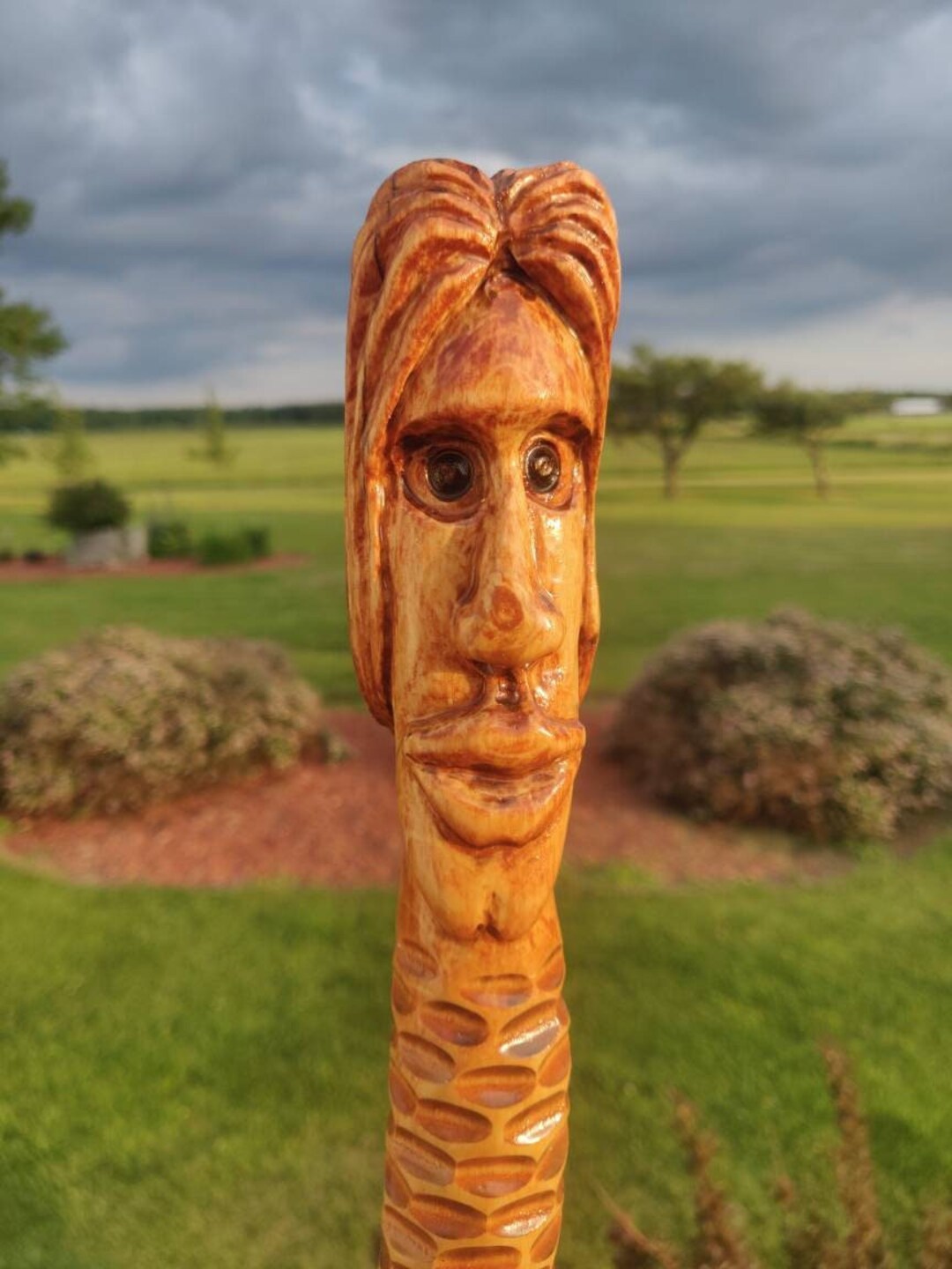 Cleft Studly, Hand Carved, Walking Stick, Hiking Stick, Unique Gift ...