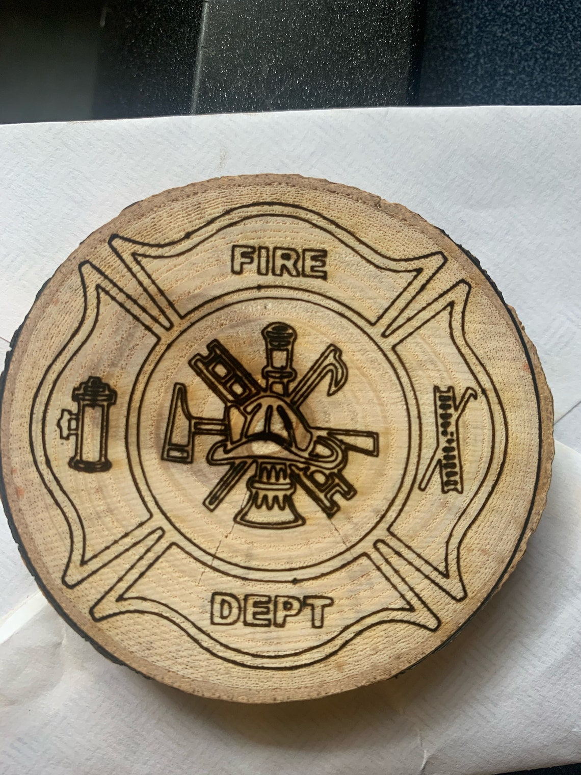 Fire Department Wooden Ornament Wood Slice Ornament Christmas Gift ...