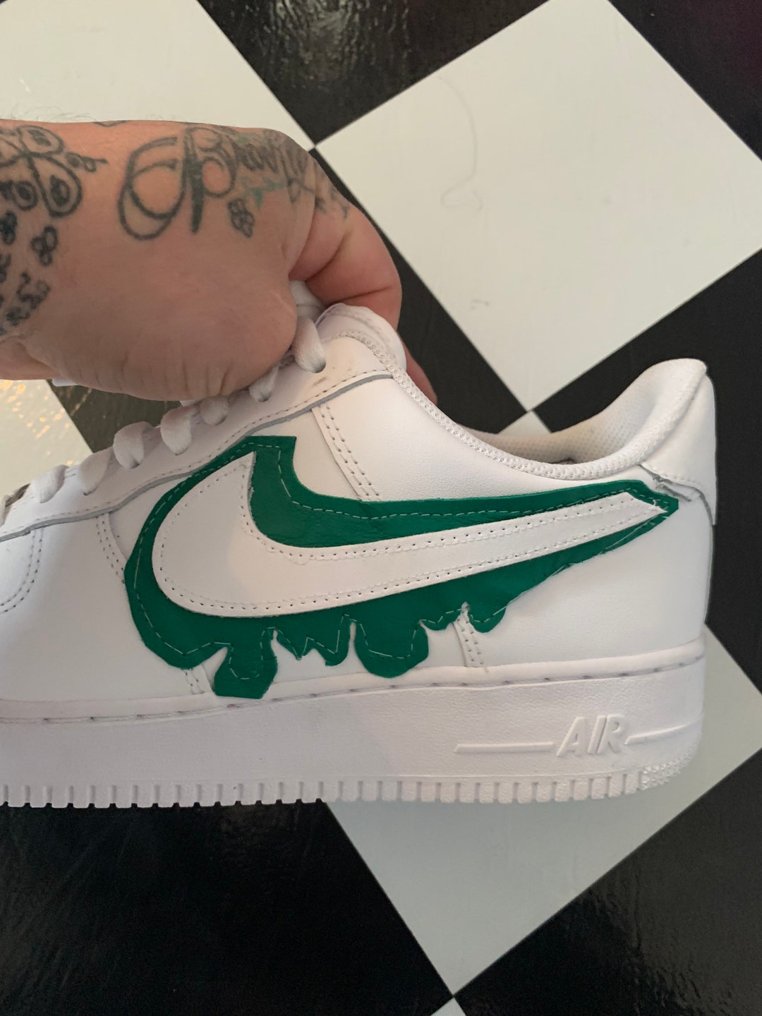 Af1s Custom Leather Swoosh All Sizes - Etsy