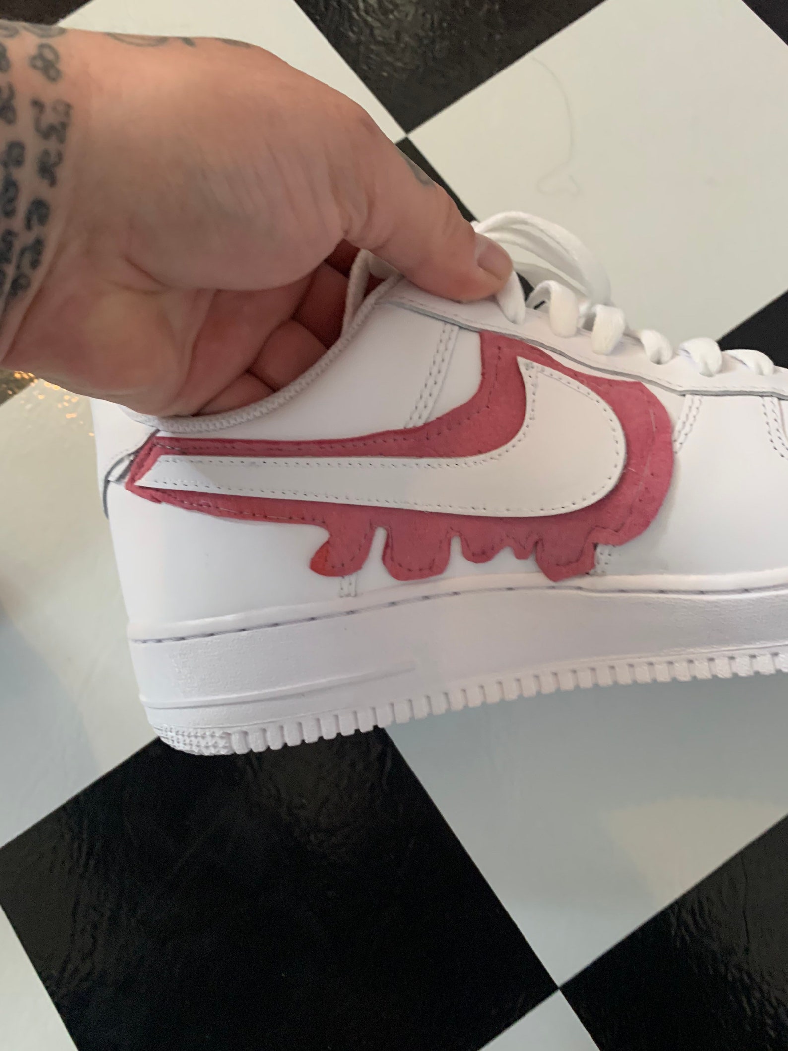 Af1s Custom Leather Swoosh All Sizes - Etsy