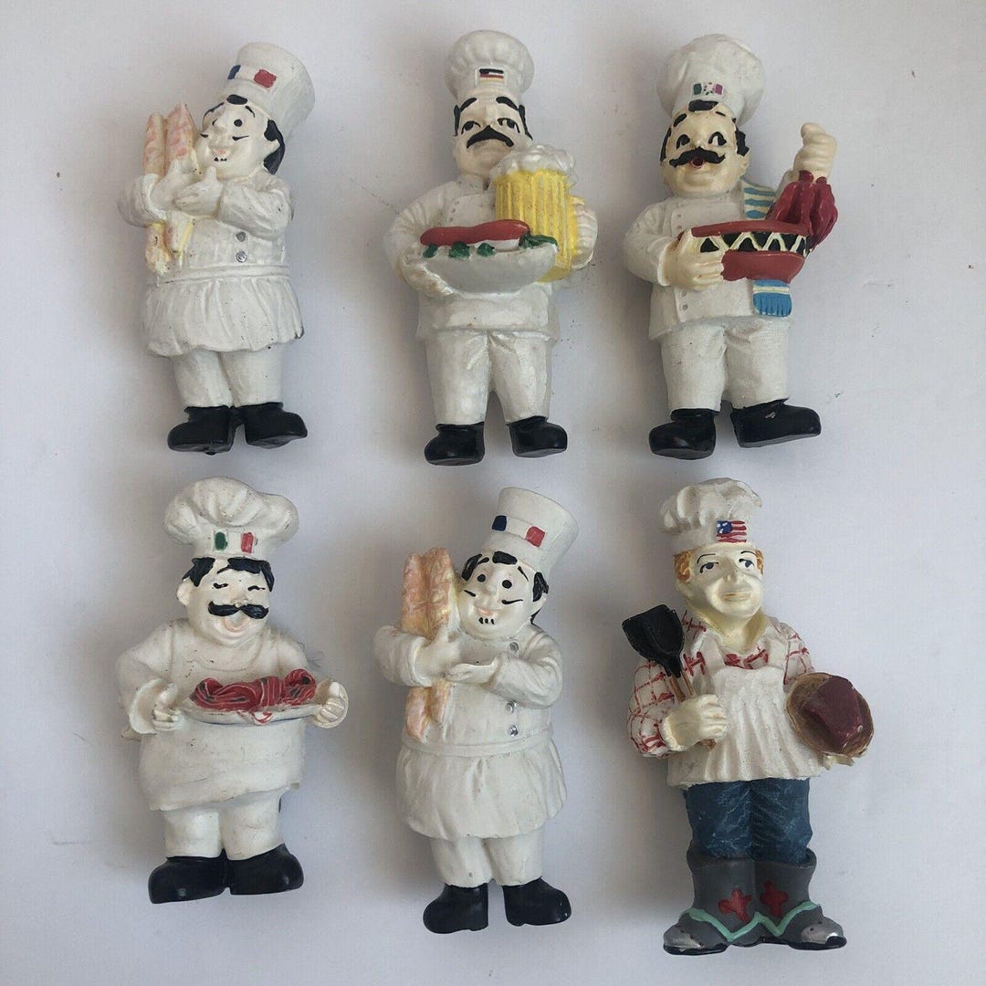 Vintage ACME Refrigerator Magnets Chefs Cooks Around the World Lot 6 ...