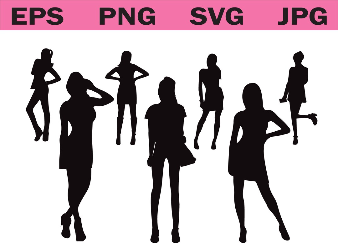 Model Silhouette SVG, Model SVG, Model Clipart, Clipart for Modeling ...