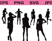 Model Silhouette SVG Model SVG Model Clipart Clipart for - Etsy