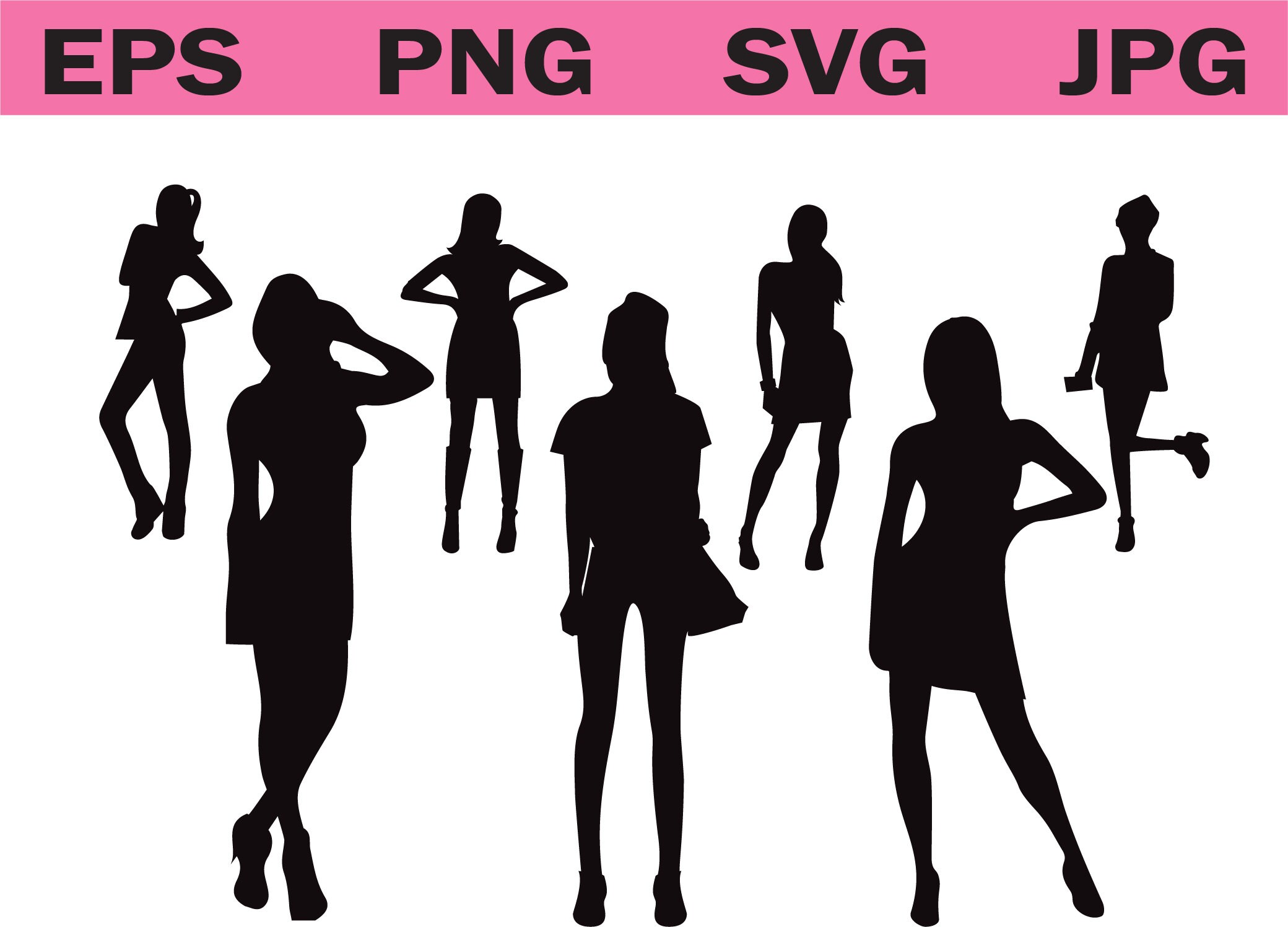 Modelo Silhouette SVG, Modelo SVG, Modelo Clipart, Clipart para ...