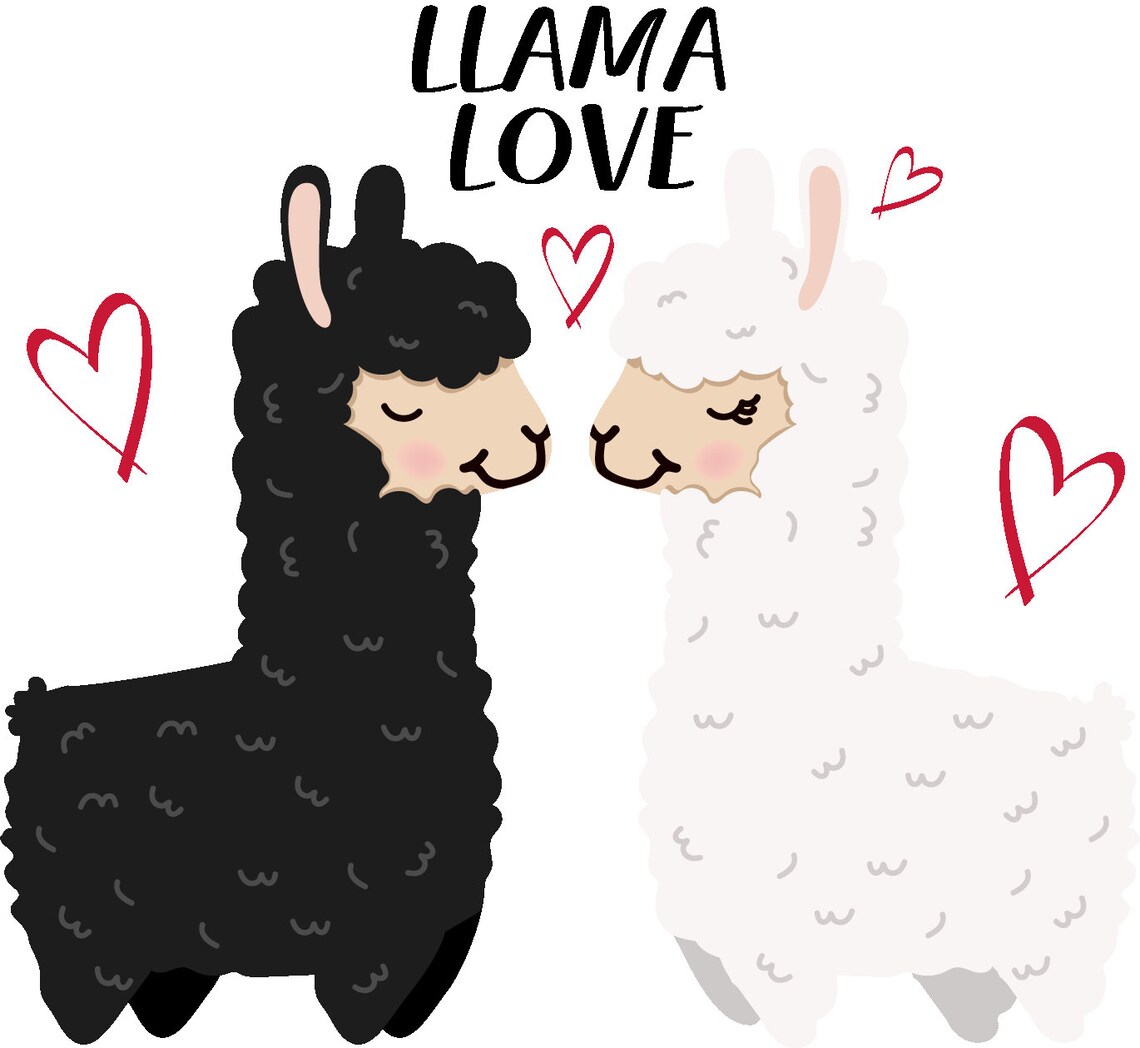 Llama Love Clipart Llama Clipart Llama Download Llama Love | Etsy