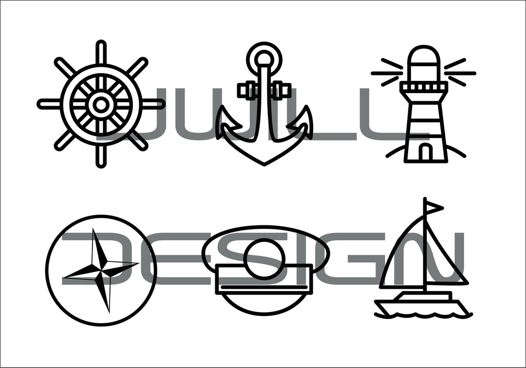 Lighthouse Clipart, Nautical Clipart, Anchor Clipart, Ocean Nautical ...