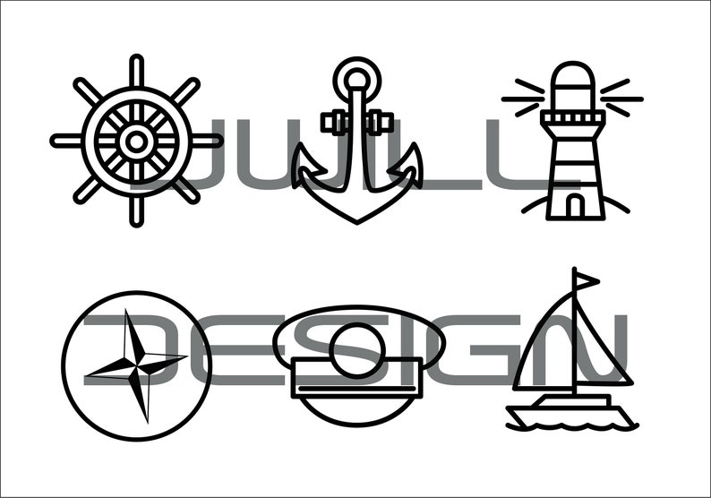 Lighthouse Clipart, Nautical Clipart, Anchor Clipart, Ocean Nautical ...