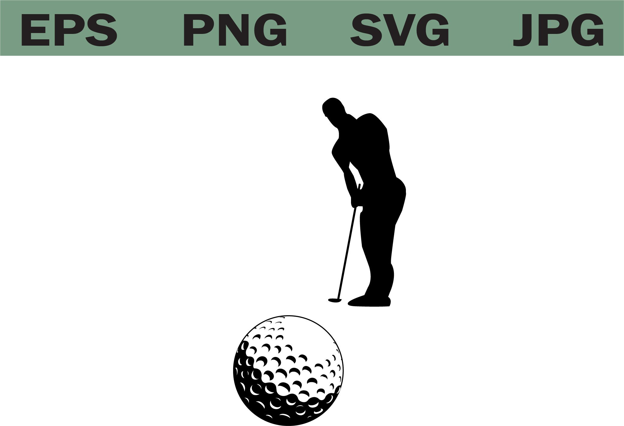 Man Putting SVG, Putter Clipart, Golf Clipart, SVG for Golf, Golfers ...