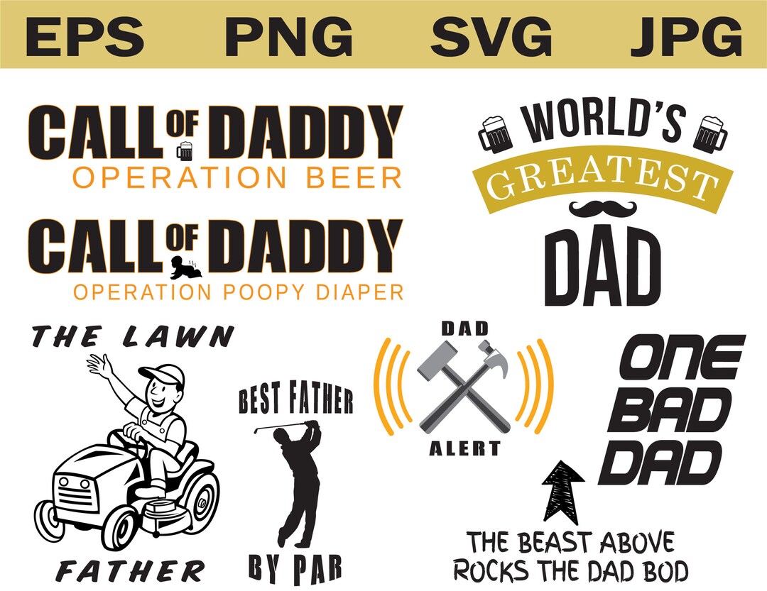 Fathers Day Bundle, Father's Clipart, Father's Day, Funny Dad Clipart ...