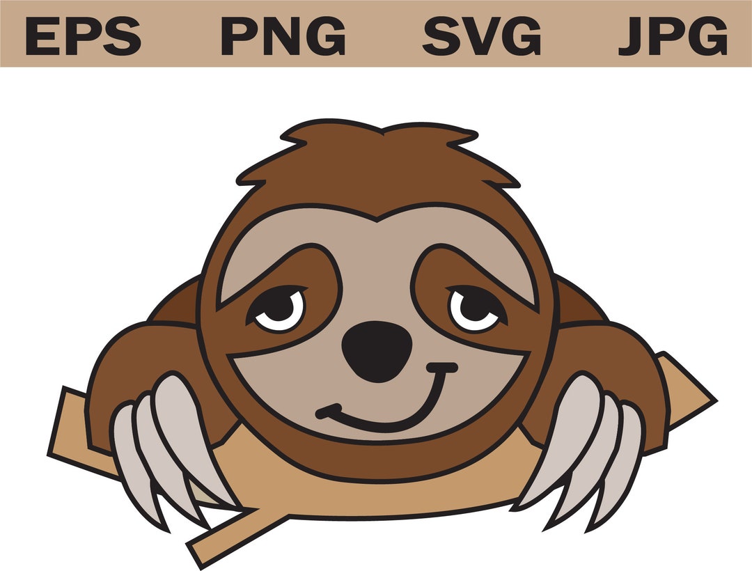 Cute Sloth Face SVG, Sleepy Sloth, Cute Sloth SVG, Sloth Print, Sloth ...